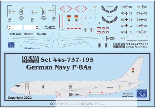 Draw Decal 44-737-195 Boeing P-8 A Poseidon - German Navy