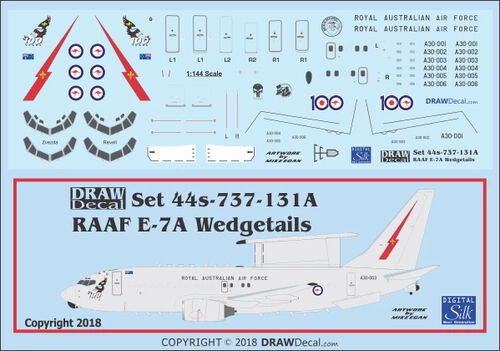 Draw Decal 44-737-131A Boeing E-7 A Wedgetail - Royal Australian Air Force (RAAF)