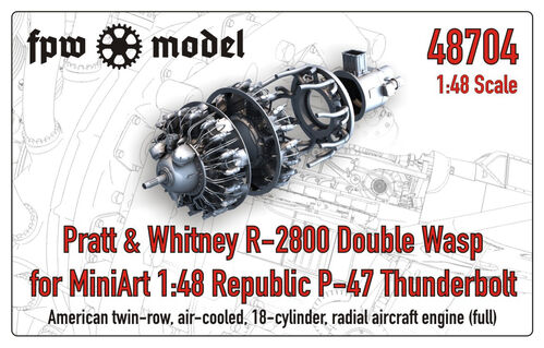 FPW Model 48704 Pratt And Whitney R-2800 Double Wasp For Republic P-47 Thunderbolt (Miniart)
