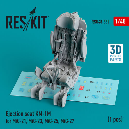RES/KIT U48-0382 Ejection Seat KM-1M For MiG-21, MiG-23, MiG-25, MiG-27 (1pc) (3D Printed)