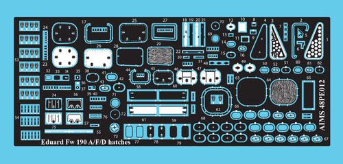 Aims 48PE012 Focke-Wulf Fw-190 A / D/ F - Hatches and Latches (for Eduard kits)