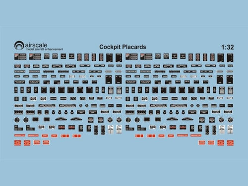 Airscale AS32PLA Allied WWII Cockpit Placards & Dataplates (x260)
