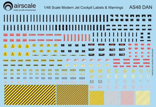 Airscale AS48DAN Modern Cockpit Data and Warning Decals
