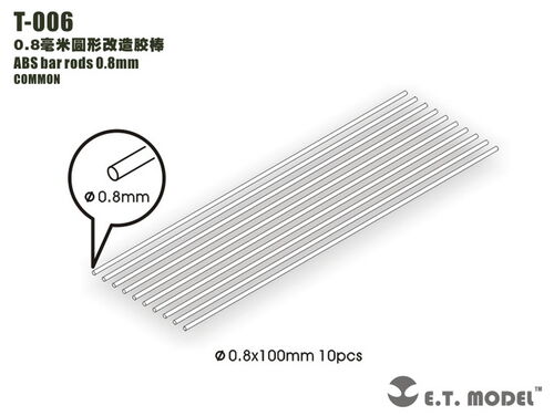 ET Model T-006 ABS bar rods 0.8 mm