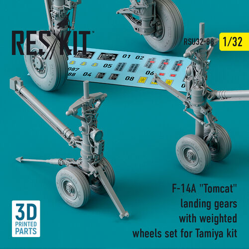 RES/KIT U32-0088 F-14A "Tomcat" Landing Gears With Weighted Wheels Set For Tamiya Kit