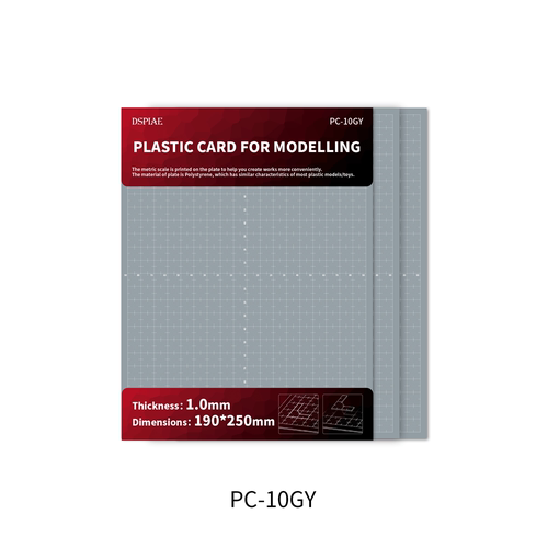 DSPIAE 56007 PC-10GY Plastic Card For Modelling (1.0mm, 3 Sheets)