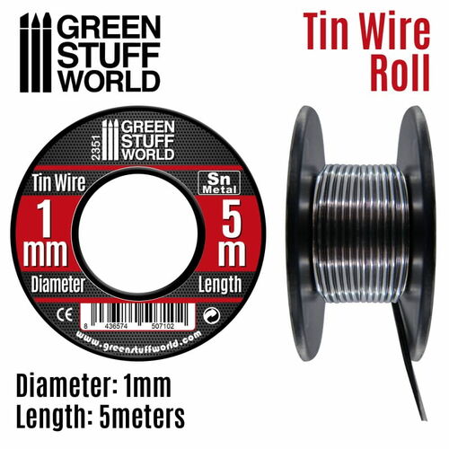 Green Stuff World 2351 Flexible tin wire roll 1mm