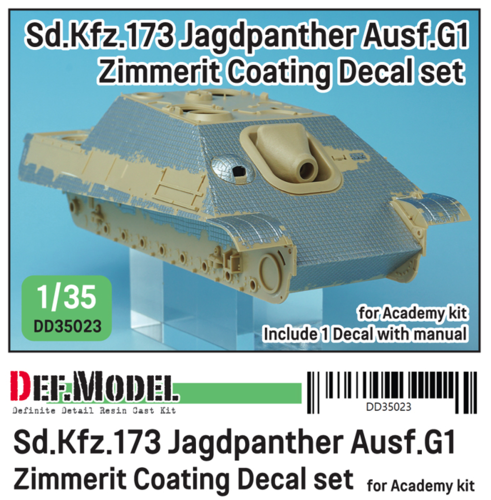DEF Model DD35023 WWII Jagdpanther G1 Zimmerit Decal set