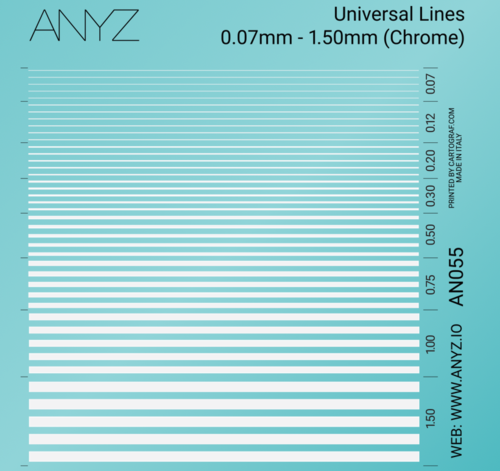 Anyz Model Accessories 055 Universal Lines 0.07mm - 1.50mm Chrome