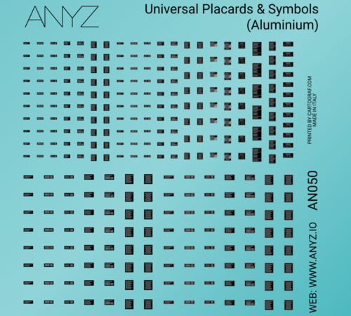 Anyz Model Accessories 050 Universal Placards and Symbols Aluminium Scale Independent