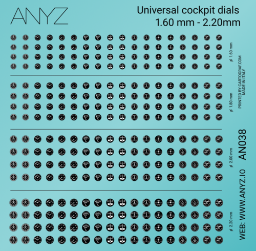 Anyz Model Accessories 038 Universal cockpit dials 1.60 mm - 2.20mm