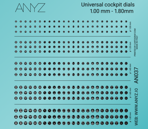 Anyz Model Accessories 037 Universal cockpit dials 1.00 mm - 1.80mm