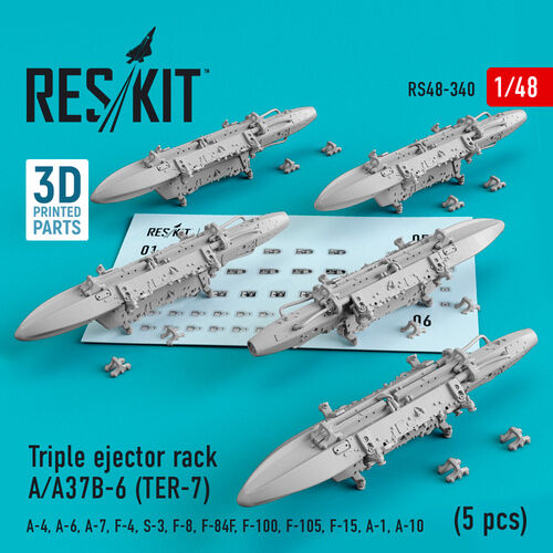 RES/KIT 48-0340 Triple ejector rack A/ A37B-6 TER-7 5 pcs A-4, A-6, A-7, F-4, S-3, F-8, F-84F, F-100, F-105, F-15, A-1, A-10
