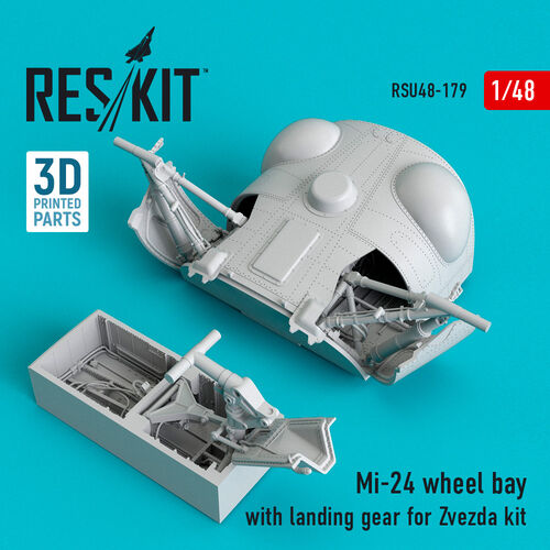 RES/KIT U48-0179 Mi-24 wheel bay with landing gear for Zvezda kit