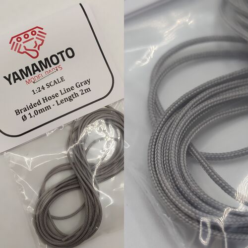 Yamamoto Model Parts TUN67 Braided Hose Linie Silver/Gray 1,0mm 2 m