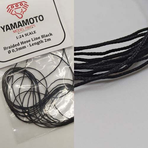 Yamamoto Model Parts TUN68 Braided Hose Line Black 0,3mm 2m