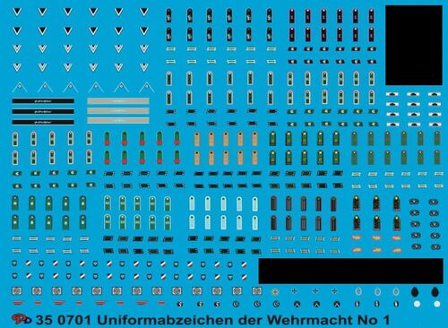 Peddinghaus-Decals 0701 Uniform Insignia For Wehrmacht Uniforms