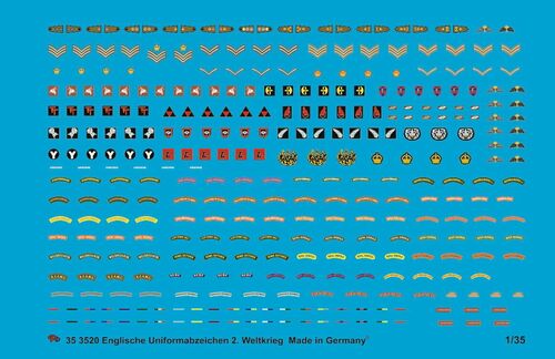 Peddinghaus-Decals 3520 English Uniform Markings II World War