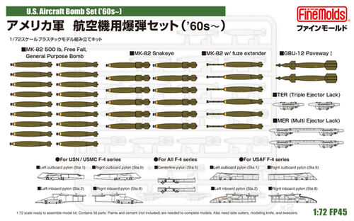 FineMolds FP45 US Aircraft Bomb Set ('60s -)