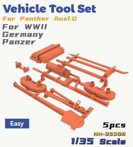 Heavy Hobby HH-35009 Vehicle Tool Set For Panther Ausf.G For WWII Germany Panzer