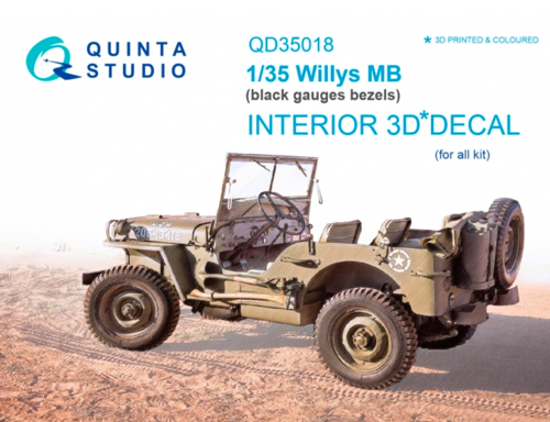Quinta Studio QD35018 Willys MB 3D-Printed and coloured Interior on decal paper