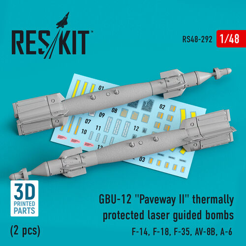 RES/KIT 48-0292 GBU-12 'Paveway II' Thermally Protected Laser Guided Bombs (2pcs) (F-14, F-18, F-35, AV-8B, A-6)