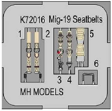 MH Models K72016 Mig-19 Seatbelts