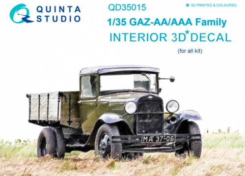 Quinta Studio QD35015 GAZ-AA/ AAA family 3D-Printed and coloured Interior on decal paper