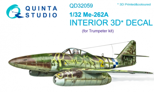 Quinta Studio QD32059 Me-262A 3D-Printed and coloured Interior on decal paper