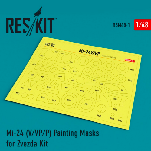 RES/KIT M48-0001 Mi-24 V/ VP/ P Painting Masks for Zvezda Kit