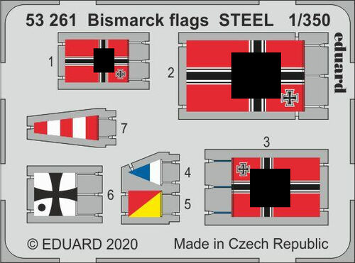 Eduard 53261 Bismarck flags STEEL TRUMPETER