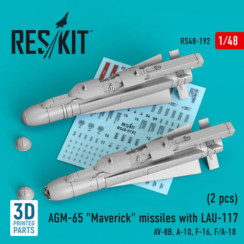 RES/KIT 48-0192 AGM-65 'Maverick' Missiles With LAU-117 (2pcs) (AV-8B, A-10, F-16, F/A-18)