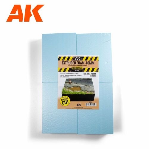 AK-Interactive 8100 Extruded Foam 40MM Size A4 Already Cut 105 x 148 MM (4 Units)