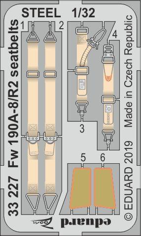 Eduard 33227 Fw 190A-8/R2 seatbelts STEEL REVELL