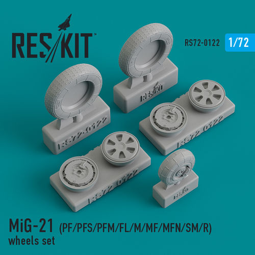 DISCONTINUED RES/KIT 72-0122 MiG-21 (PF/PFS/PFM/FL/M/MF/MFN/SM/R) wheels set