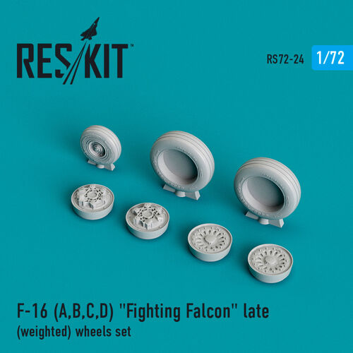 RES/KIT 72-0024 F-16 (A,B,C,D) "Fighting Falcon" Late (Weighted) Wheels Set