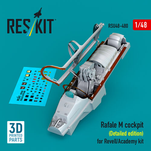 RES/KIT U48-0480 Rafale M Cockpit (Detailed Edition) For Revell/Academy Kit (3D Printed)
