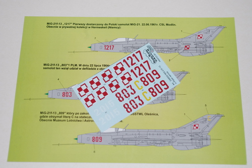 Model Maker Decals D48003 MiG-21 F-13 in Polish service