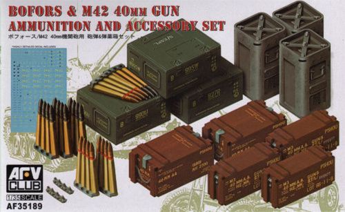 AFV Club 35189 Bofors & M42 40mm Ammunition & Accessories Set