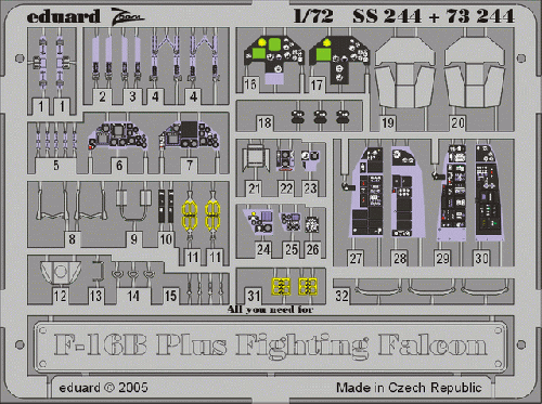 Eduard SS244 F-16B Plus Hasegawa