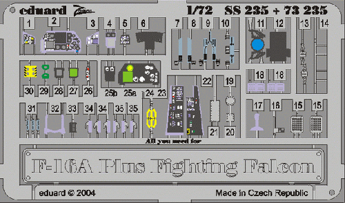 Eduard SS235 F-16A Plus Hasegawa