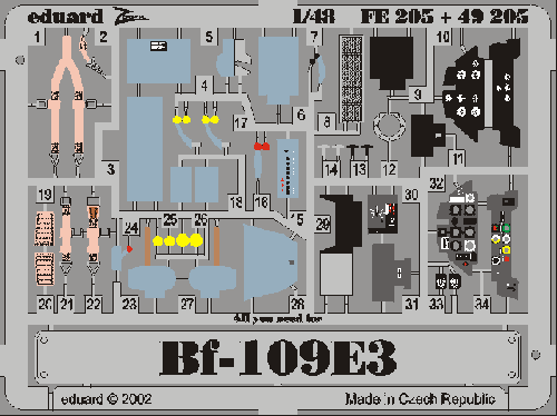 Eduard FE205 Bf 109E-3 TAMIYA