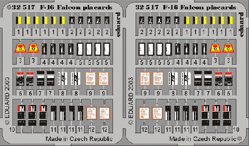 Eduard 32517 F-16 placards
