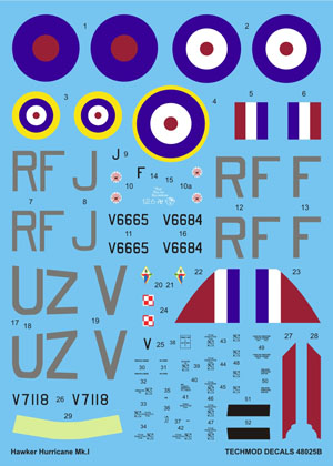 Techmod 48025 Hawker Hurricane Mk I