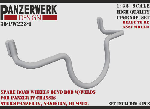 Panzerwerk Design 35-PW223-1 Spare Road Wheels Bend Rod With Welds For Panzer IV Chassis, Sturmpanzer IV, Nashorn, Hummel