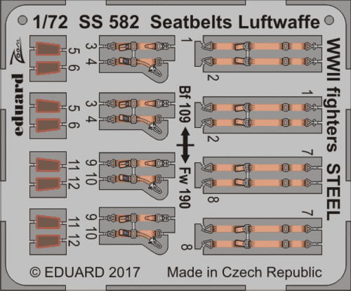 Eduard SS582 Seatbelts Luftwaffe WWII fighters STEEL