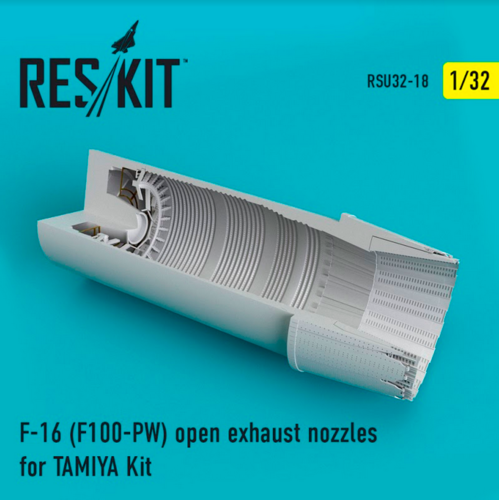 DISCONTINUED RES/KIT U32-0018 F-16 F100-PW open exhaust nozzles for TAMIYA Kit