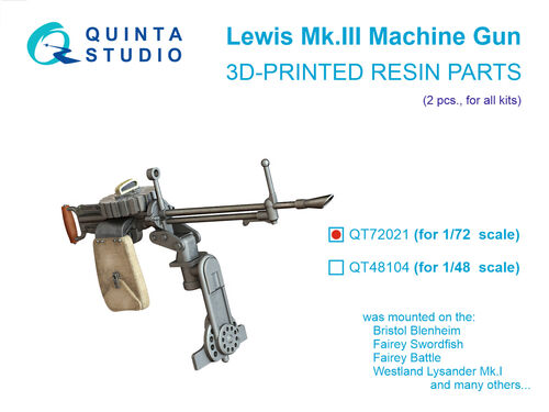 Quinta Studio QT72021 Lewis Mk.III Machine Gun (2 pcs / for All Kits)
