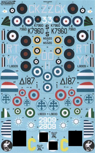 Xtradecal 72183 Gloster Gladiator Mk.I / J.8A (10 schemes)