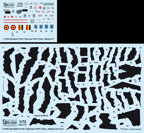 Syhart Decal 72-067 F-104G Starfighter FX-52 'Tigermeet 1978'